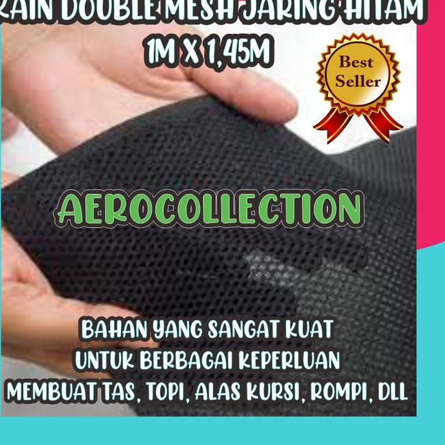 Jual Kain Double Mesh Jaring Hitam 1m x 1,45m - 1m x 1,45m | Shopee ...