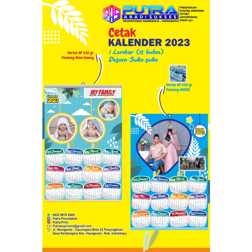 Jual KALENDER 2023 COSTUME (bisa pakai foto & nama sendiri) + Mata Itik ...