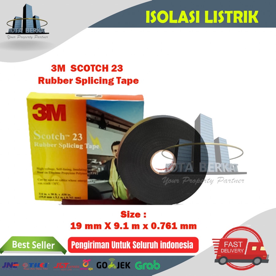 Jual ISOLASI LISTRIK 3M SCOTCH 23 / ELECTRICAL TAPE 3M SCOTCH 23 ...