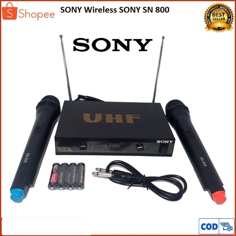 Jual Mic wireless Sony SN - 800 / microphone Sony SN 800 UHF baterai AA ...