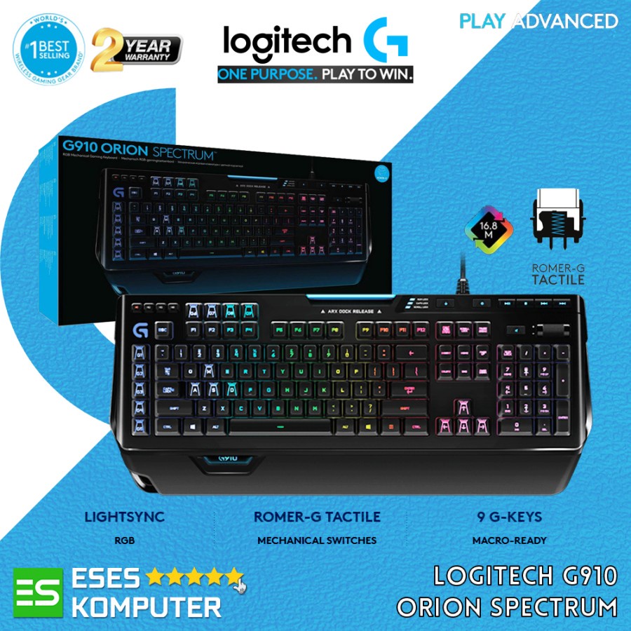 Jual Keyboard Logitech G910 Orion Spectrum RGB | Mechanical Keyboard ...