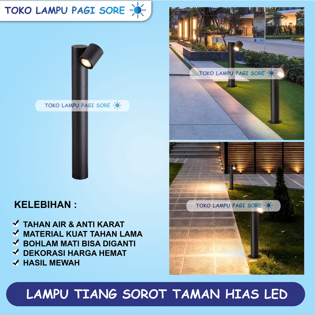 Jual Lampu tiang teras taman rumah pagar minimalis sorot led spotlight ...