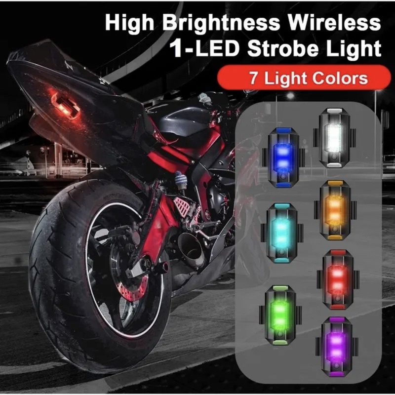 Jual Lampu LED Kedip Pesawat RGB Strobo 7 Warna USB Untuk Motor Mobil ...