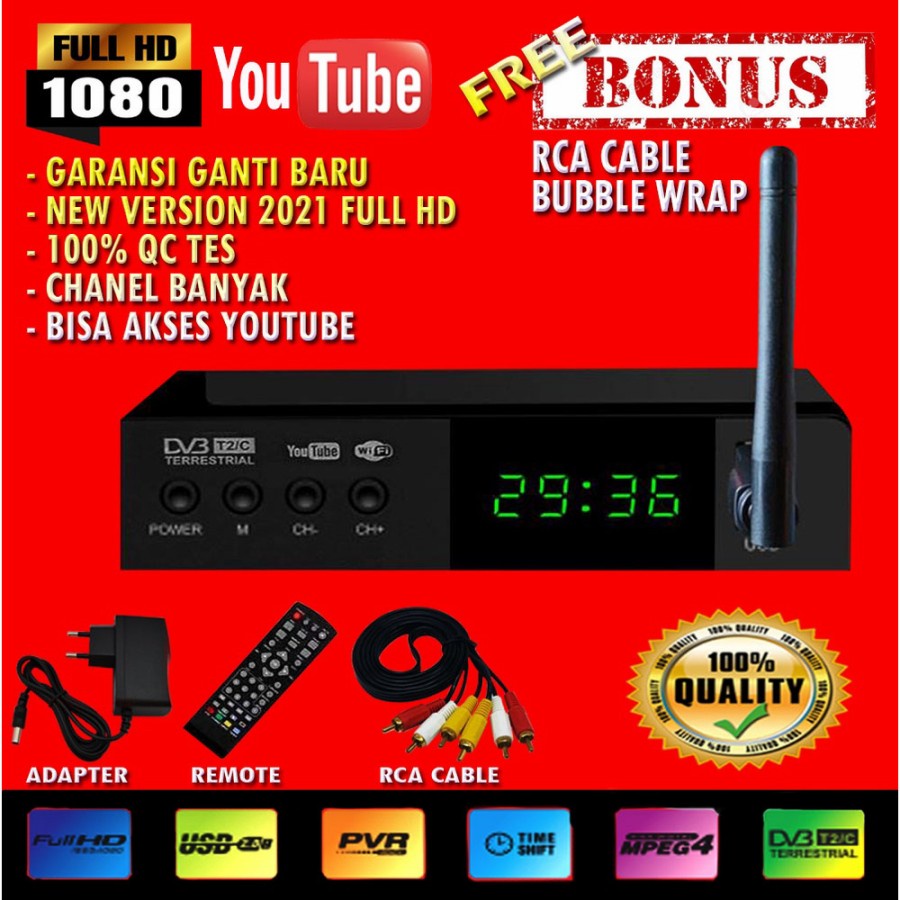 Jual SET TOP BOX DIGITAL DVB T2 WIFI STB Antena SUPER HD | Shopee Indonesia