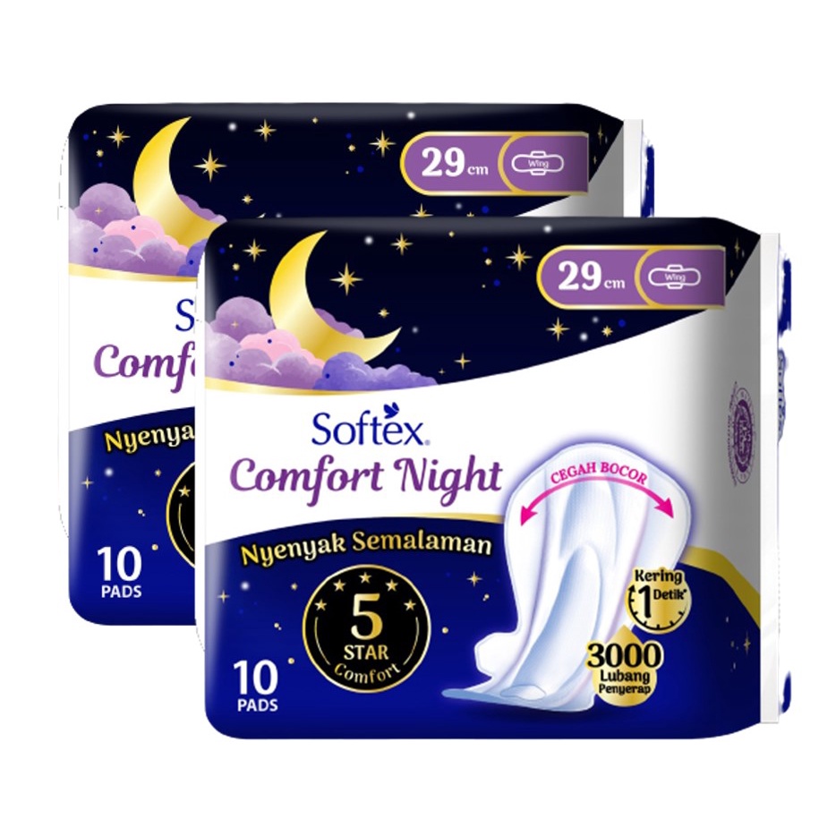 Jual Softex Comfort Night 29cm 9s x 2 pcs | Shopee Indonesia