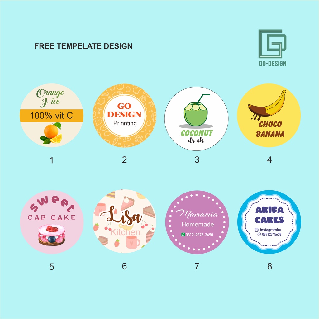 Jual CETAK STIKER CROMO / LABEL BULAT LABEL NAMA LABEL MAKANAN TOPLES ...