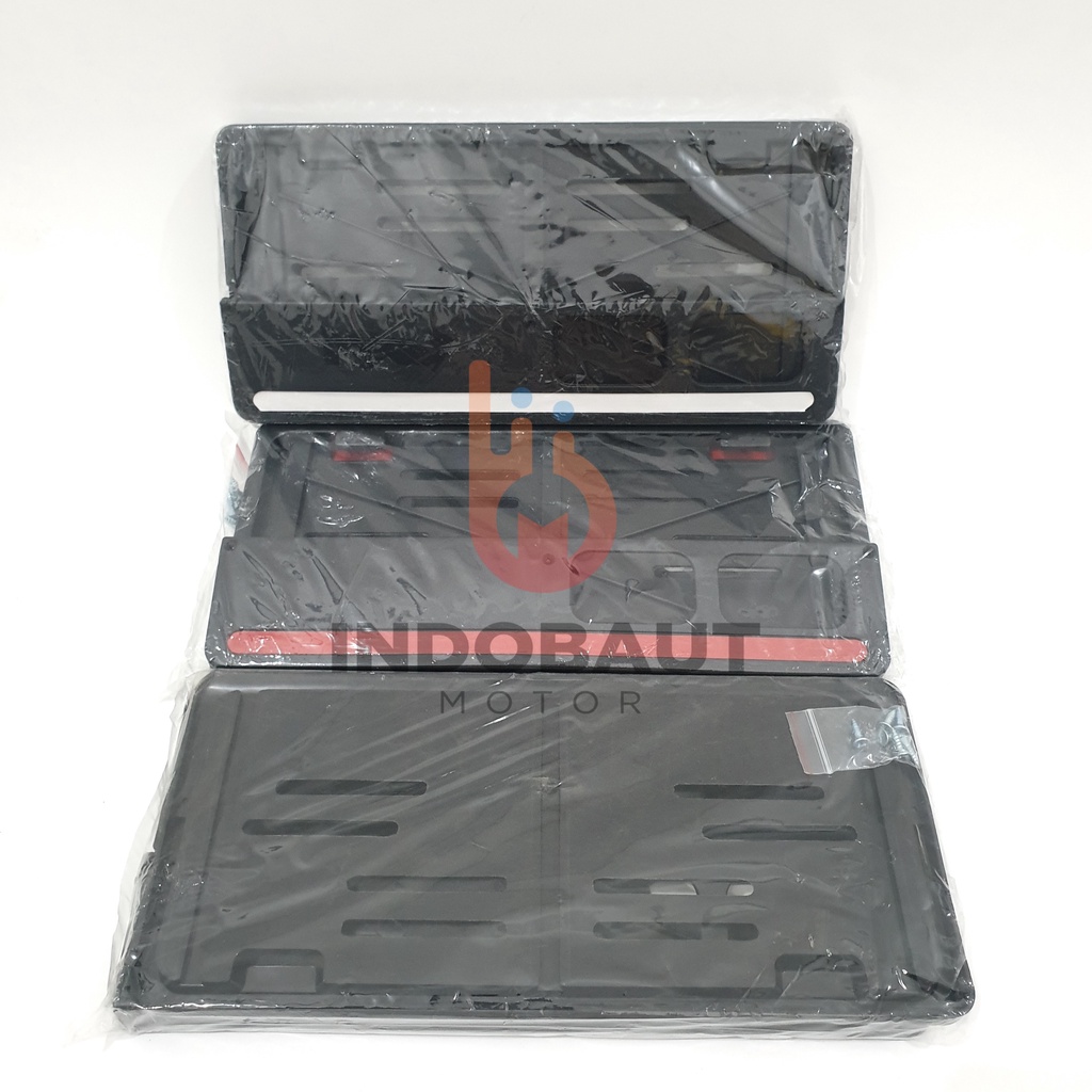 Jual Dudukan Plat Nomor Motor Polos Lis Merah Lis Putih | Shopee Indonesia