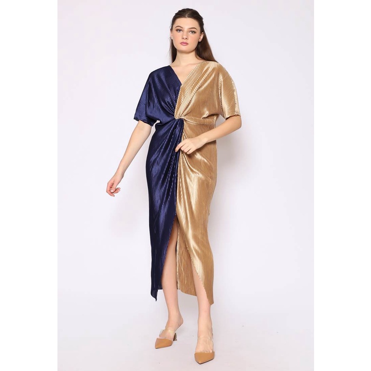Jual Voerin Zenata Dress Plisket Kombinasi | Shopee Indonesia