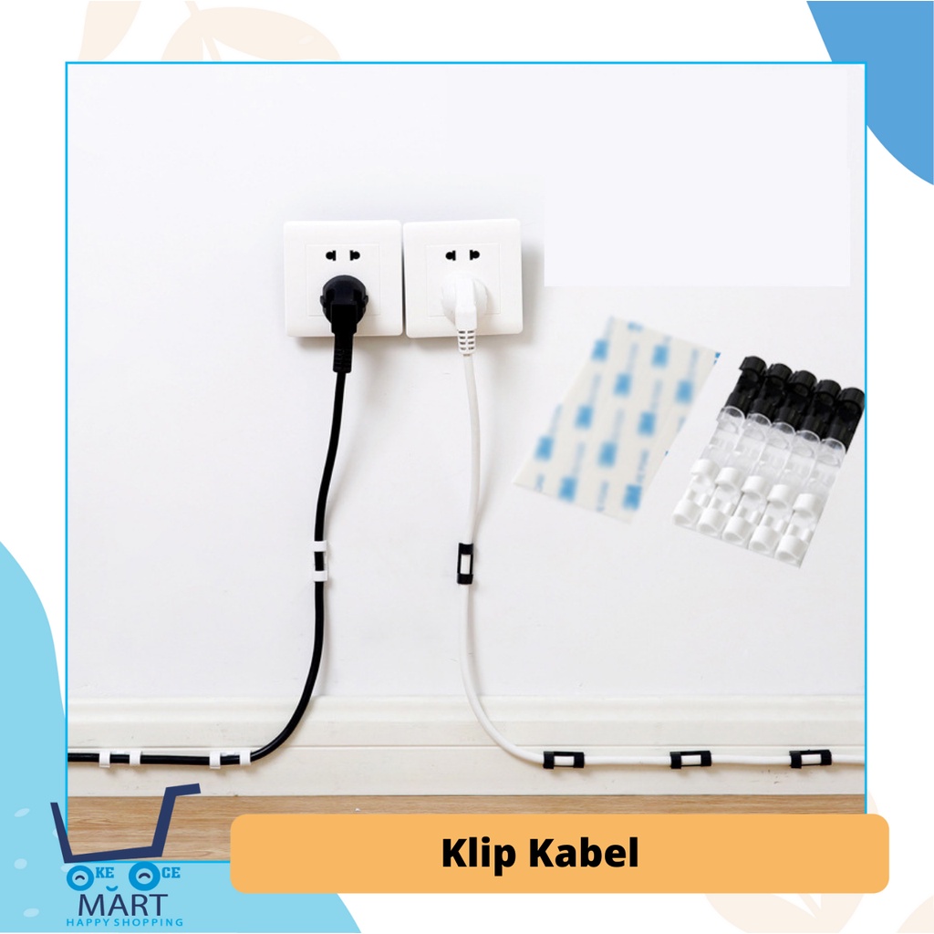 Jual [ 00587 ] [20 pcs] KLIP PERAPI KABEL Klip Klem Perapi Kabel Tempel ...