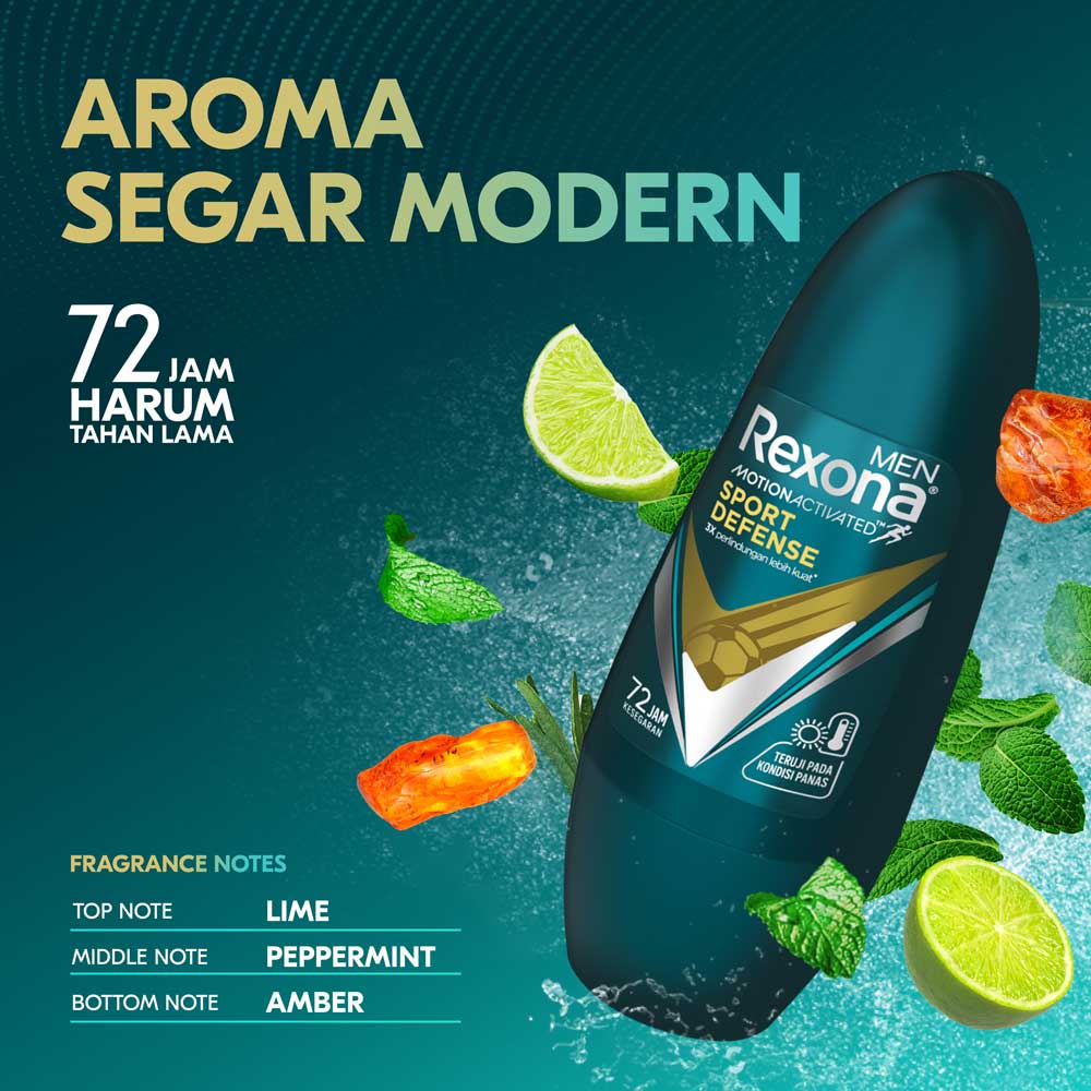 Jual Rexona Men Deodorant Roll On Antiperspirant Sport Defense 72 Jam Kesegaran 45Ml | Shopee ...