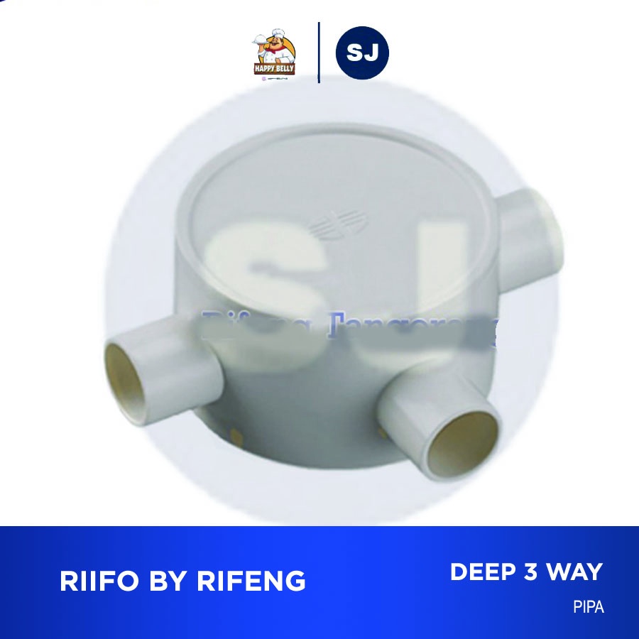 Jual 3 Way Round Junction Box Conduit Rifeng 20mm F20-T20x20x20 | Shopee Indonesia