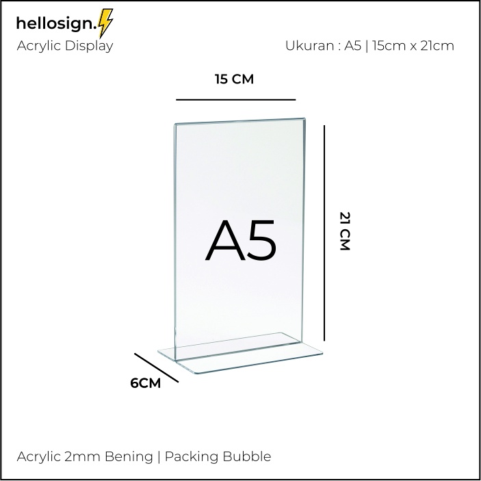 Jual Akrilik Display A5 | Tempat Brosur A5 | Acrylic Tent Card Holder ...
