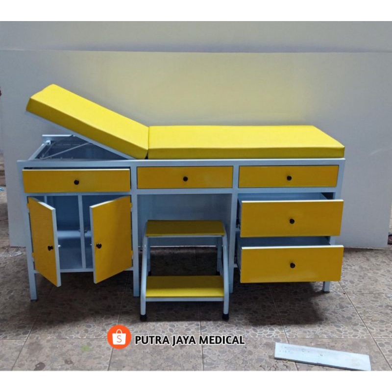 Jual Bed periksa advance 5 laci 1 loker / Meja periksa pasien / tempat ...