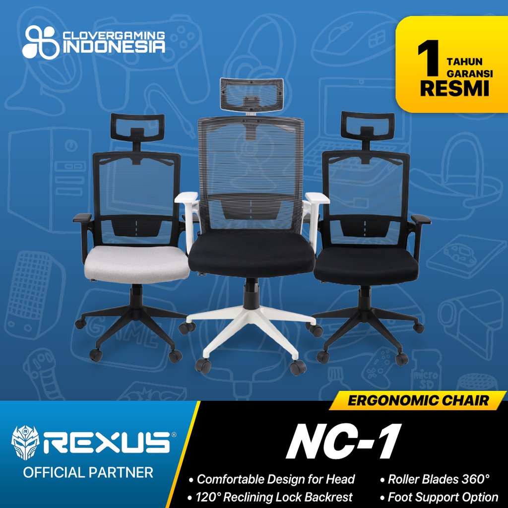 Jual Rexus NC-1 / NC1 Ergonomic Office Chair- Kursi Kantor | Shopee ...