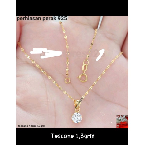 Jual kalung perak lapis emas kuning set dengan liontin | Shopee Indonesia