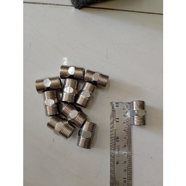 Jual double nepel 1/2 / double Neple stainless | Shopee Indonesia