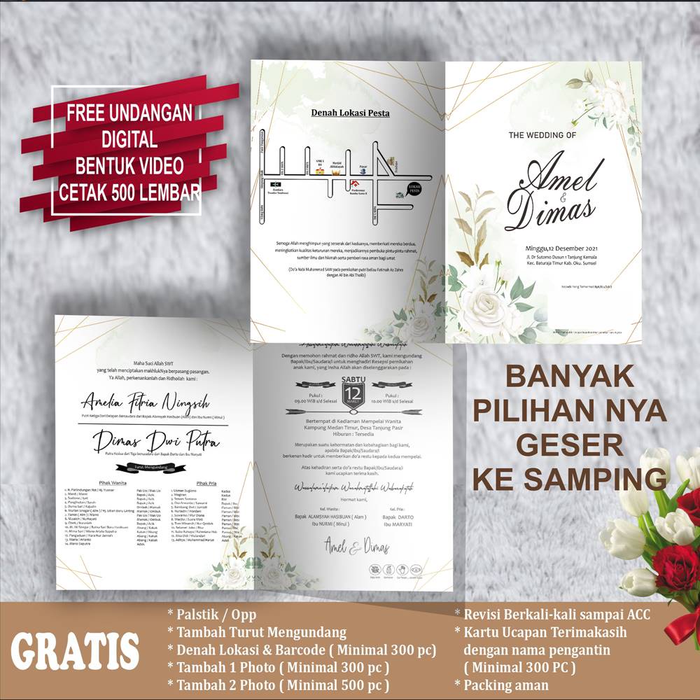 Jual Undangan Pernikahan Keren Undngan Pernikahan Estetik Undangan ...