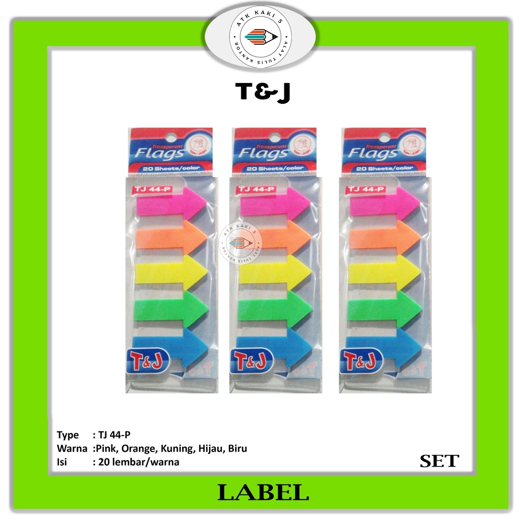 Jual T&J - Flags Transparent TJ 44-P - Pad | Shopee Indonesia