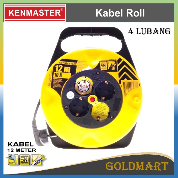 Jual Kabel Roll 12M / Kenmaster Kabel Rol 4 Lubang | Shopee Indonesia