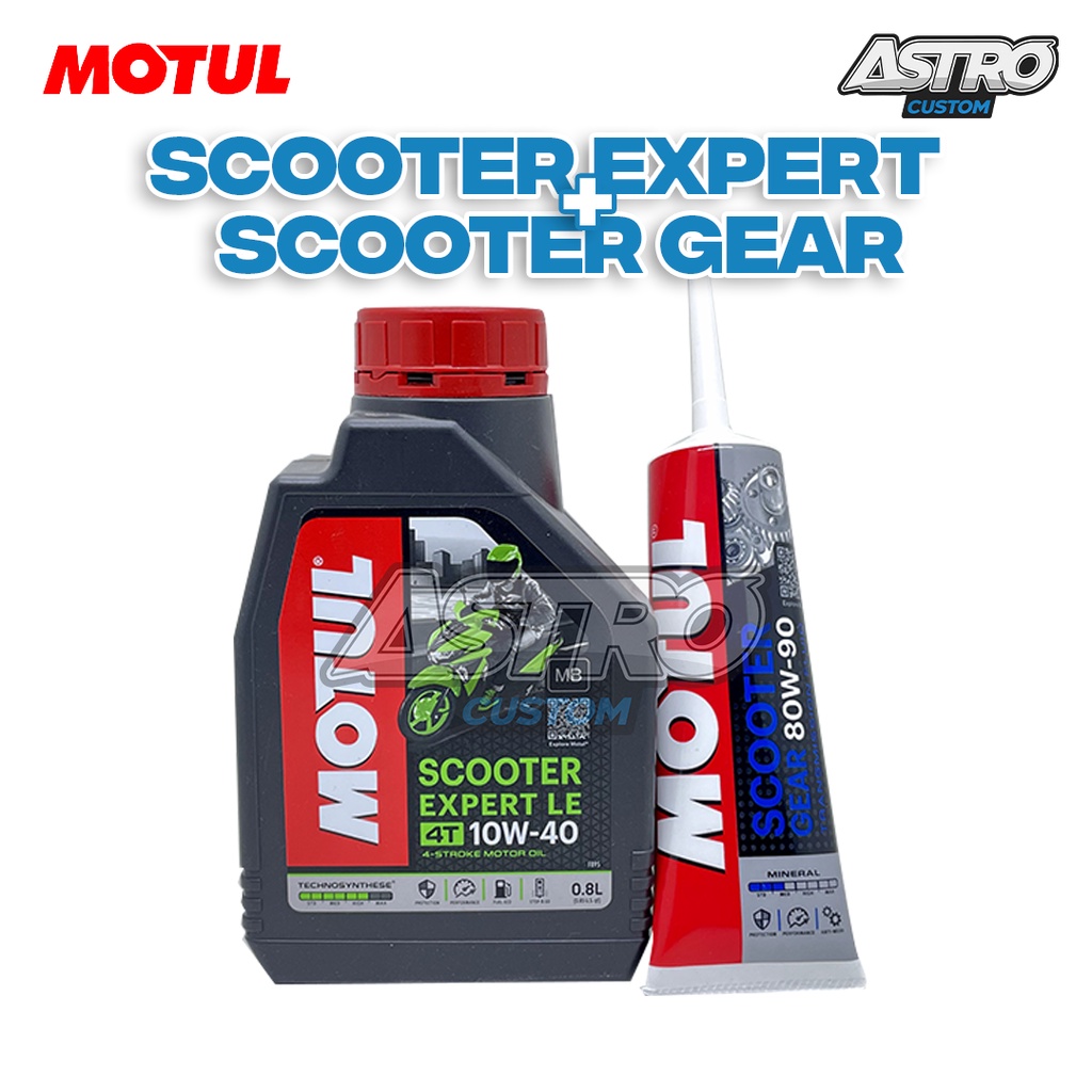 Jual Paket Oli Motul Scooter Expert LE 4T 10W40 + Oli Gardan 80W-90 ...