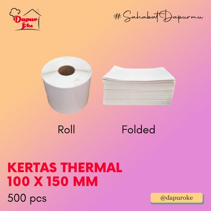 Jual Therm Kertas Thermal 100 X 150 Mm 500 Pcs Stiker Label Barcode A6 | Shopee Indonesia