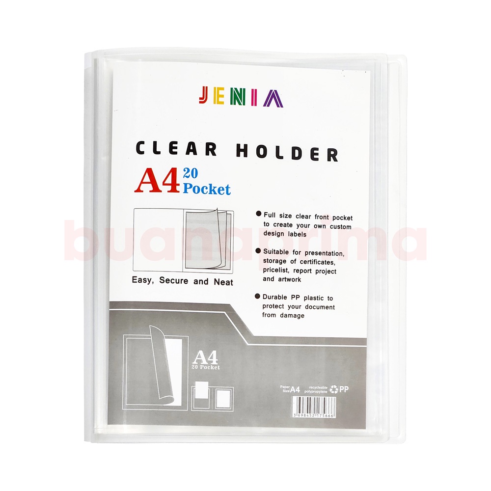 Jual Map Clear Holder A4 Jenia 20 Kantong Document Keeper Display Book Folder Plastik | Shopee ...