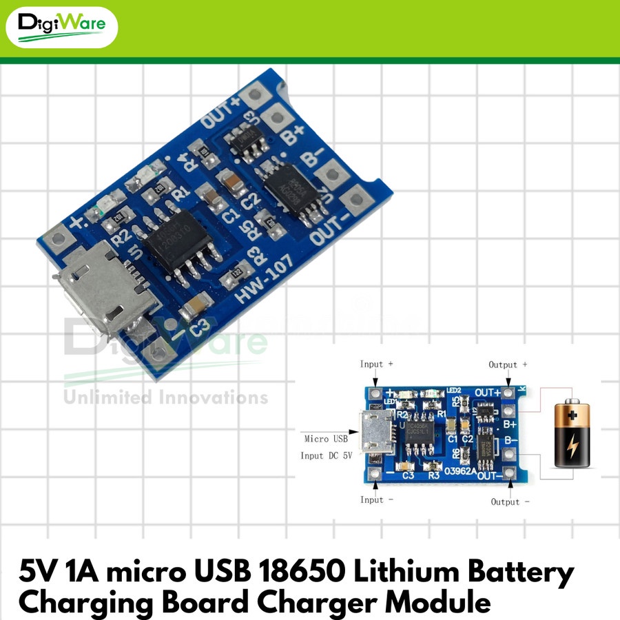 Jual 5V 1A micro USB 18650 Lithium Battery Charging Board Charger ...