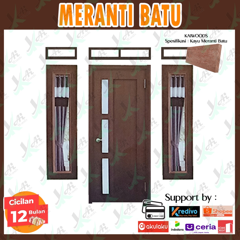 Jual Fullset Single 1 Pintu 2 Jendela Kayu Meranti Batu Oven | Shopee ...