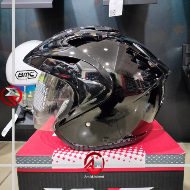 Jual HELM HIU ARROW SOLID BLACK SNI DOUBLE VISOR HIU HELM ARROW POLOS ...