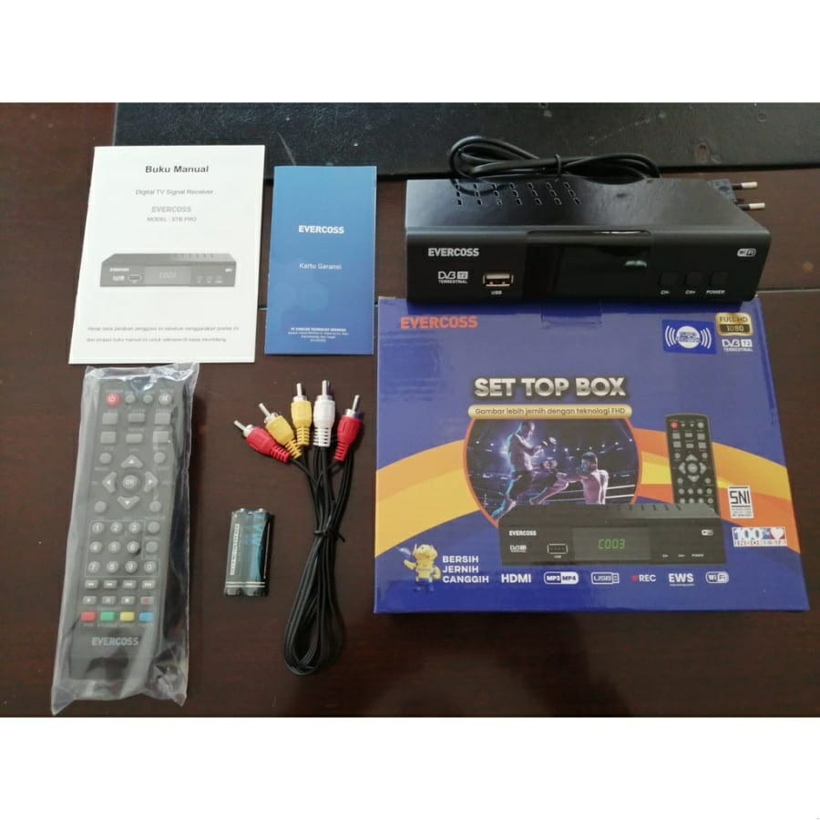 Jual EVERCROSS SET TOP BOX STB DVB T2 DIGITAL TV MEGABOX | Shopee Indonesia