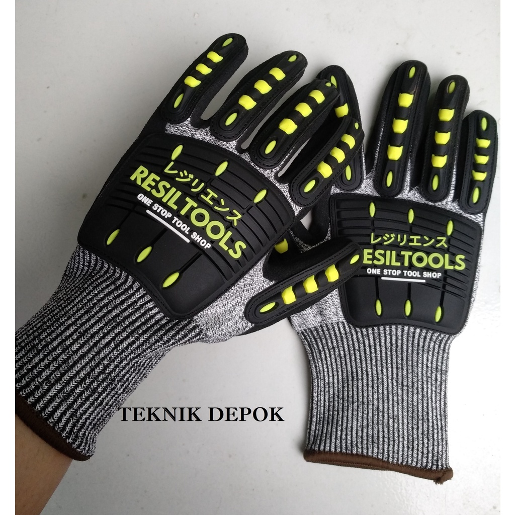 Jual Sarung Tangan Motor Anti Vibratory Benturan Getaran Safety Gloves ...
