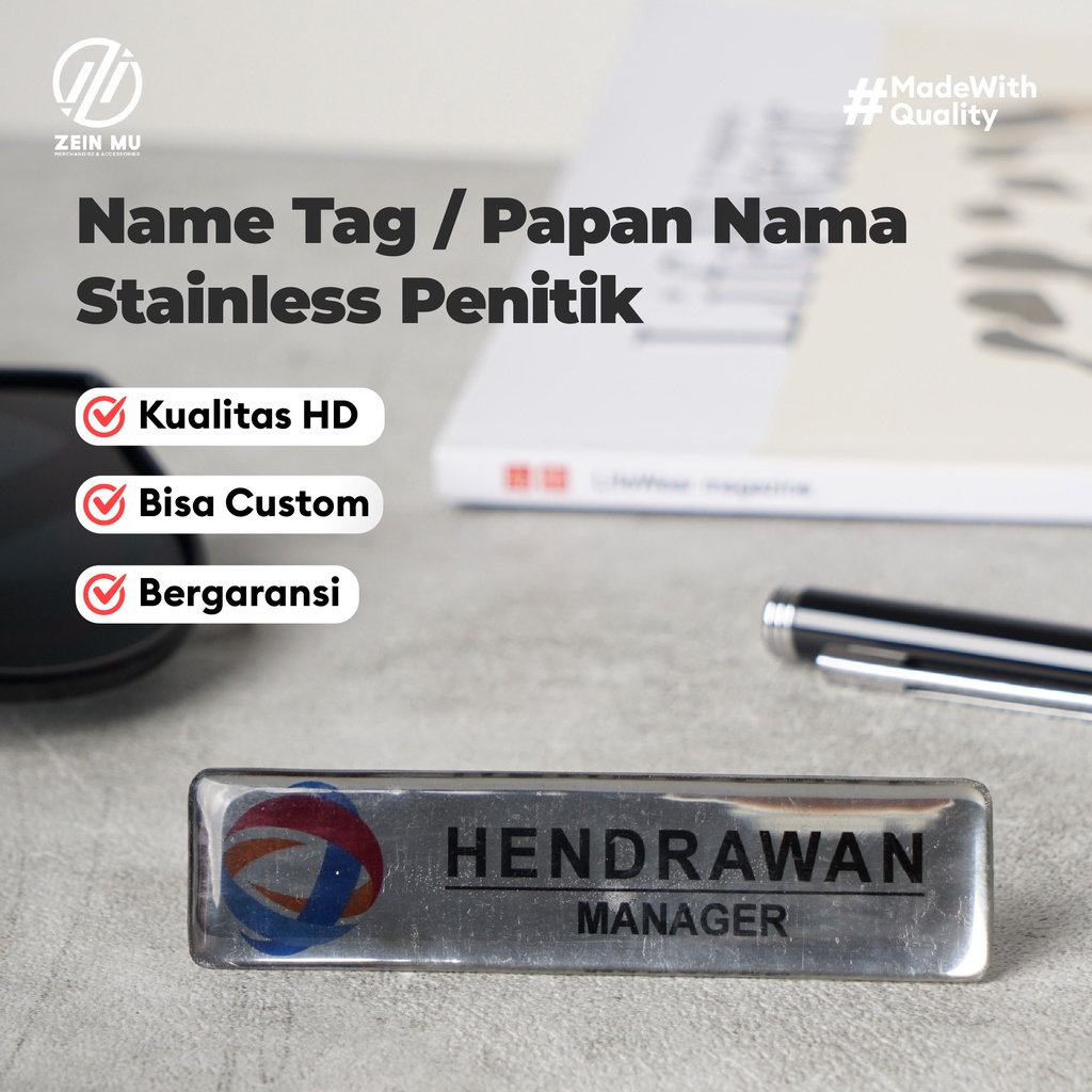 Jual Name Tag / Papan Nama Stainless Penitik | Shopee Indonesia