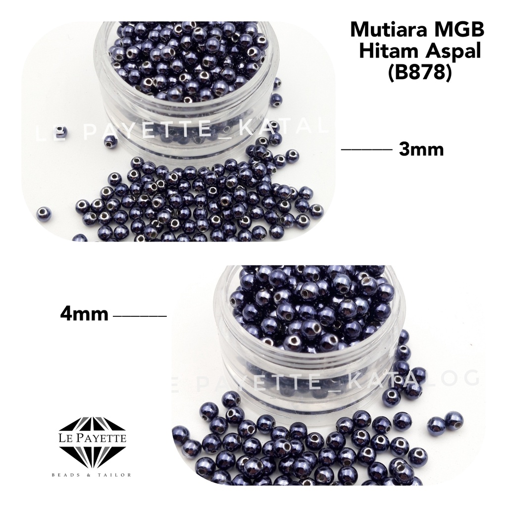 Jual MUTIARA MGB HITAM ASPAL (B878) SIZE (3mm&4mm) | Shopee Indonesia