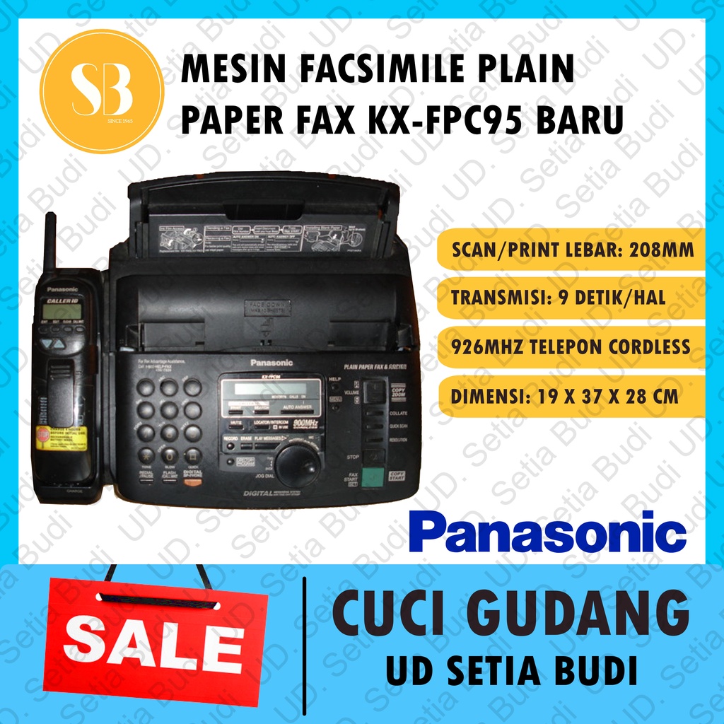 Jual Mesin Facsimile Kertas HVS / Plain Paper Fax Panasonic KX-FPC95 ...
