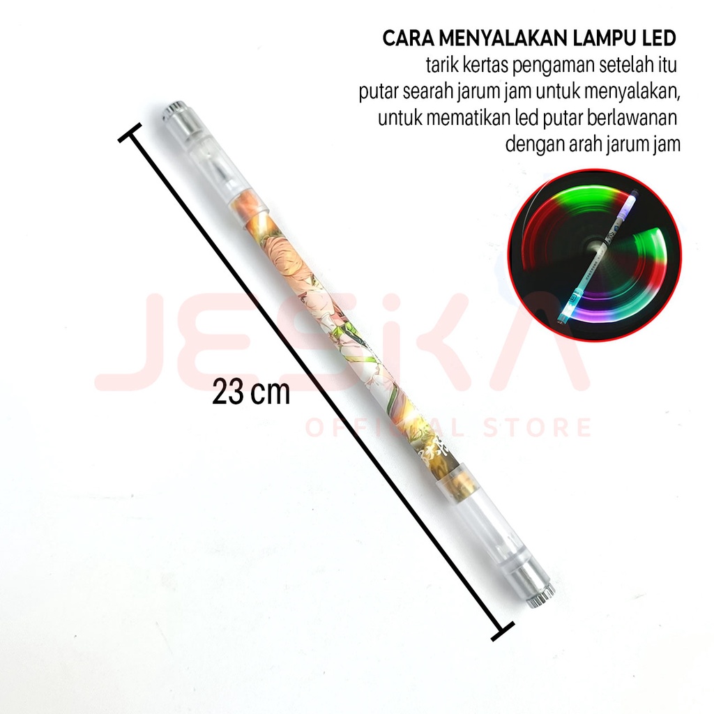 Jual [DENGAN LED] Spinning pen pena spinner led balance anime lampu ...