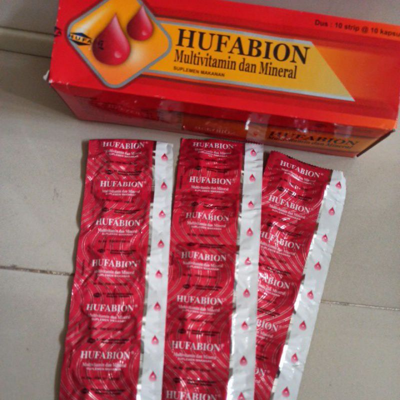 Jual Hufabion Suplemen Zat Besi Penambah Darah Anemia Multivitamin ...