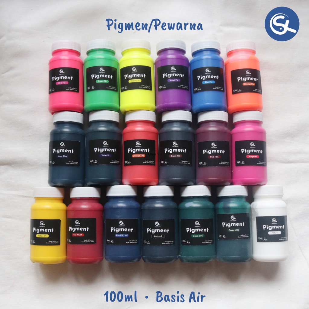 Jual Pigmen 100 Gram Biang Warna Cat Sablon & Tembok Basis Air. 20 ...