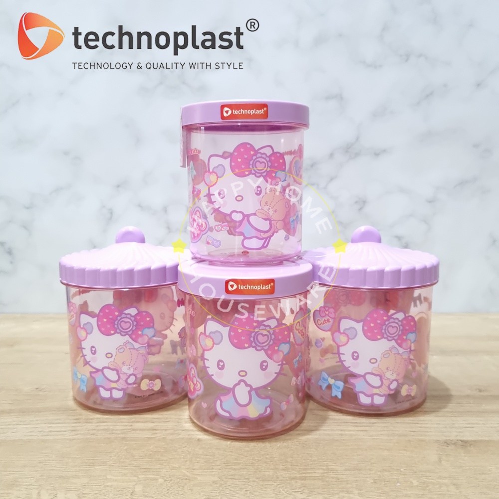 Jual TECHNOPLAST Hello Kitty Pink Canister / Toples Plastik Arcylic 1000ml & 1300ML | Shopee ...