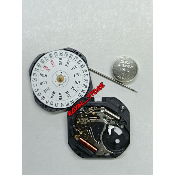 Jual mesin jam tangan epson VX33E tanggal hari samping original japan | Shopee Indonesia