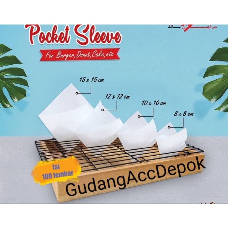 Jual [100 Pcs] Kertas Burger Laminasi (12,5x12,5 cm) - Kertas Bungkus ...