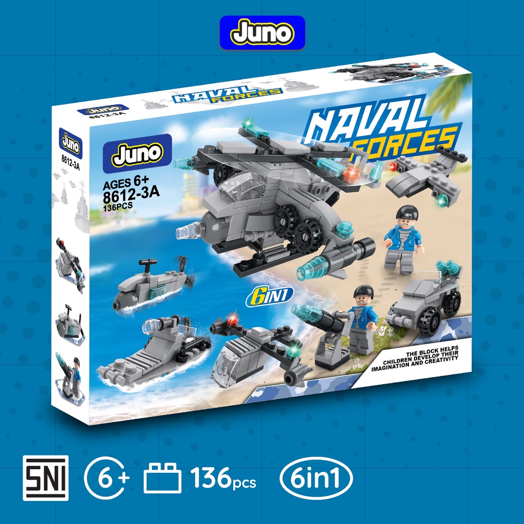 Jual Mainan Balok / Bricks Juno 8612-3A | Helicopter Naval Forces 6in1 ...