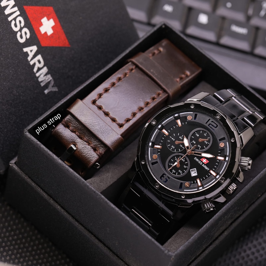 Jual Free Strap Kulit Dan Box-Jam Tangan Pria SA Model Analog Body ...