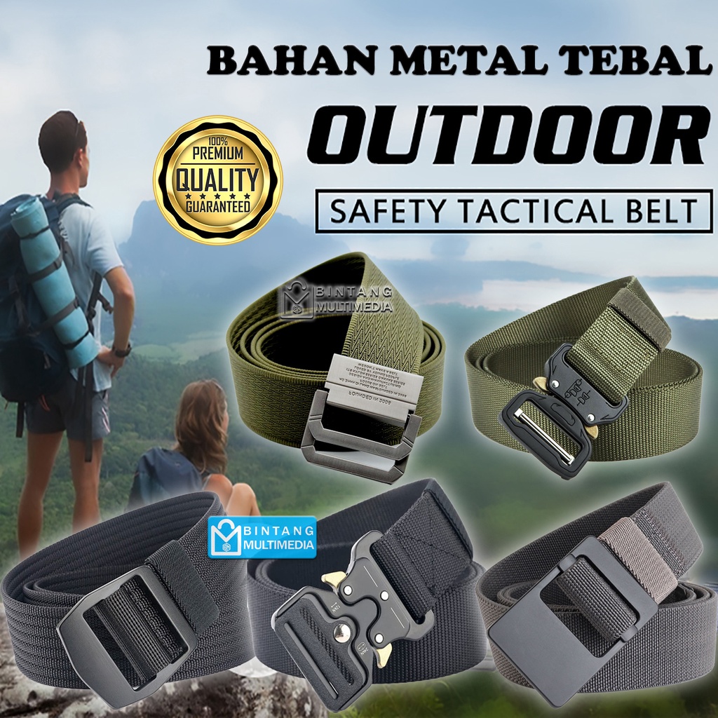 Jual Ikat Pinggang Pria Canvas Tebal Sabuk Pria Dewasa Outdoor Cowok Kepala Gesper Besi Metal ...