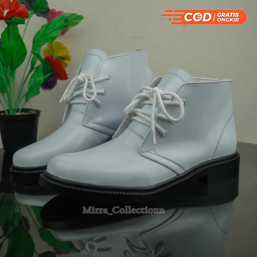 Jual Sepatu PDH PDU Putih Paskibra Sepatu Dinas Kilap Tali Ikat Pria ...
