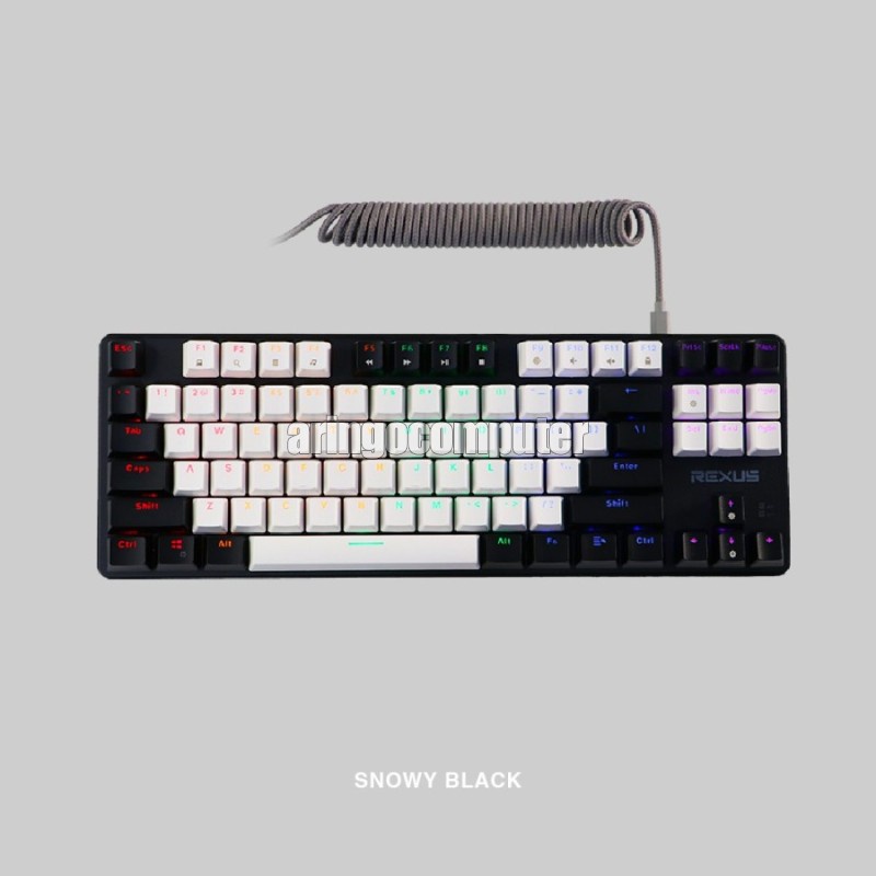 Jual Keyboard Rexus GAMING MECHANICAL MX5.2 SNOWY BLACK WHITE-BLACK ...