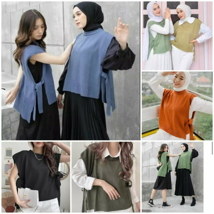 Jual VEST Rompi Rajut Tali /Rompi Wanita Korea / Andien Outer Rajut ...