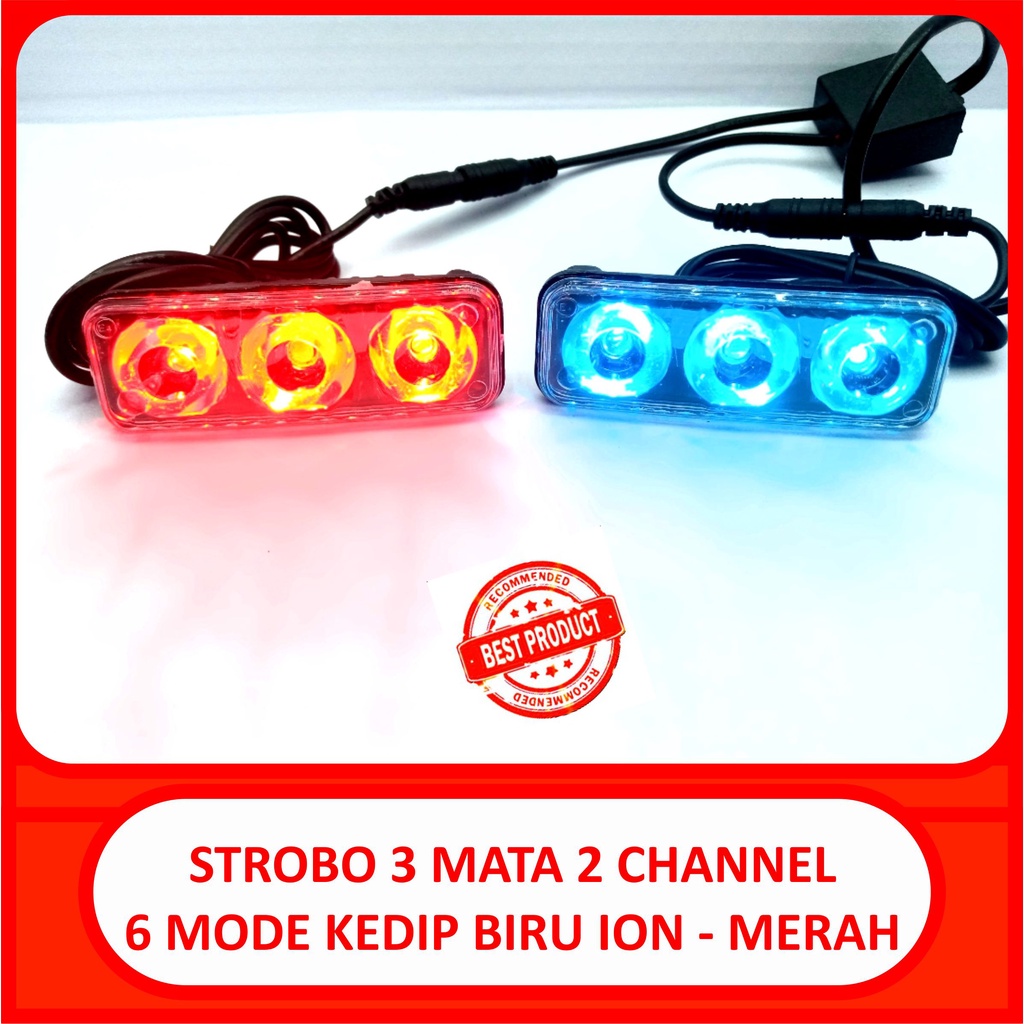 Jual led strobbo flash kedip 3 mata cree | Shopee Indonesia