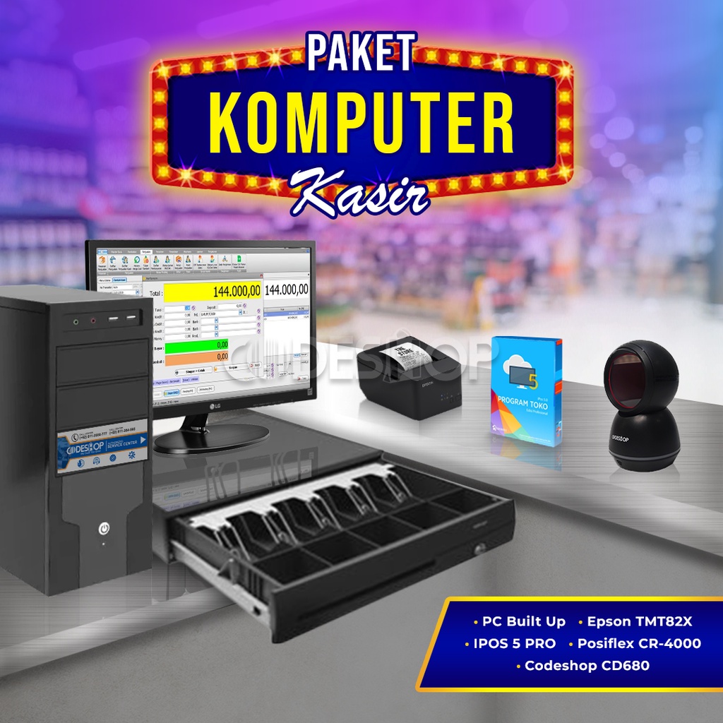 Jual Paket Lengkap Komputer Kasir IPOS 5 Pro + CD680 + TMT82X + CR4000G ...