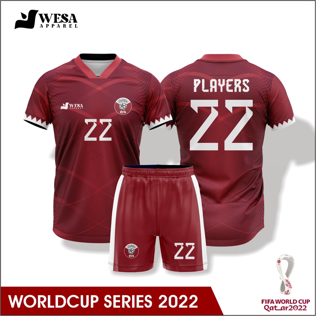 Jual Jersey Worldcup bebas costum nama dan logo full printing Qatar ...