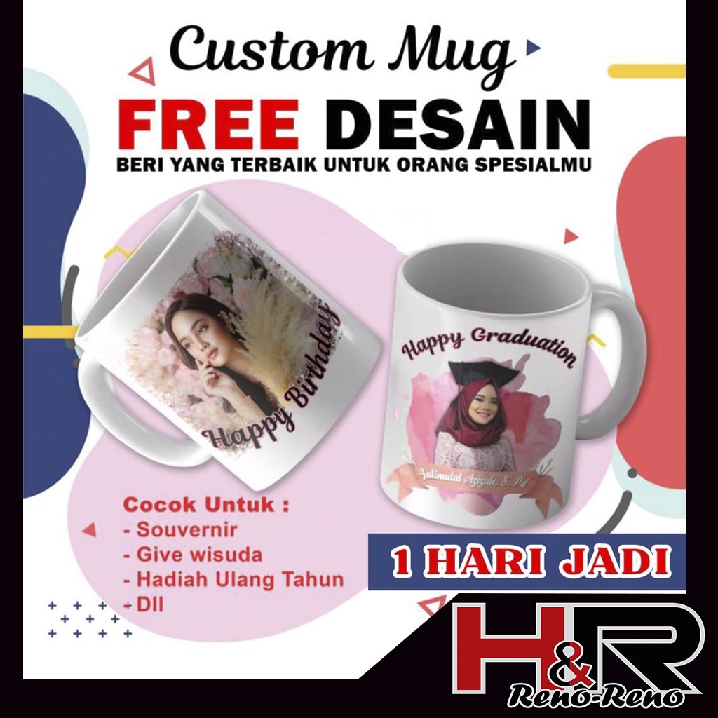 Jual GELAS MUG CUSTOM bisa pakai FOTO dan DESAIN sendiri | Shopee Indonesia